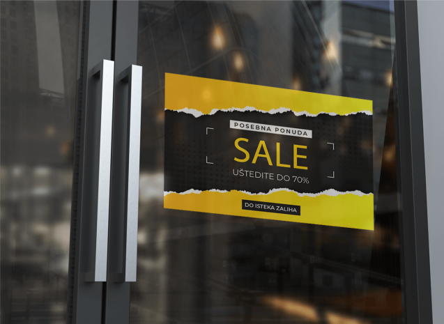 Posebna ponuda, naljepnica za izlog, Sale-31-Izlog - Printfull